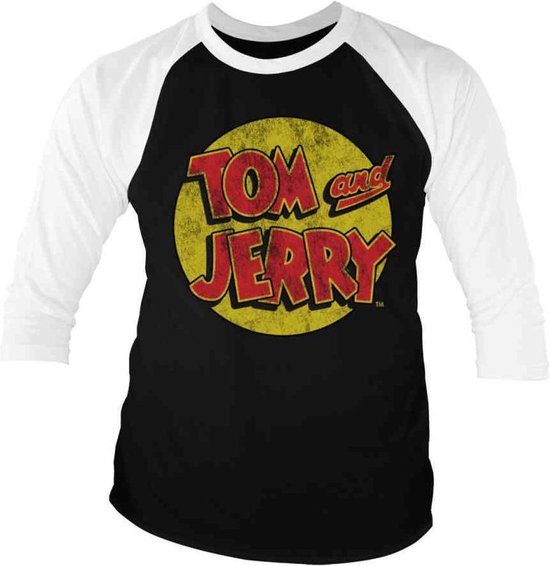 Tom And Jerry Raglan top -XL- Washed Logo Zwart/Wit | bol