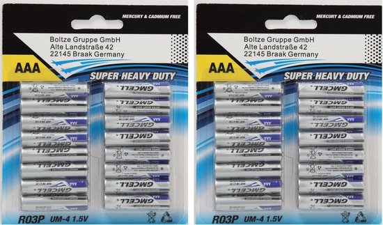 Set van 32x AAA Super heavy duty batterijen 1.5 V - R03P UM-4 - Batterijen pack | bol.com