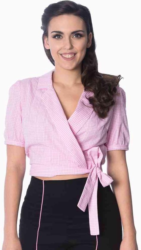 Dancing Days Blouse -3XL- GREASE GINGHAM Roze | bol.com