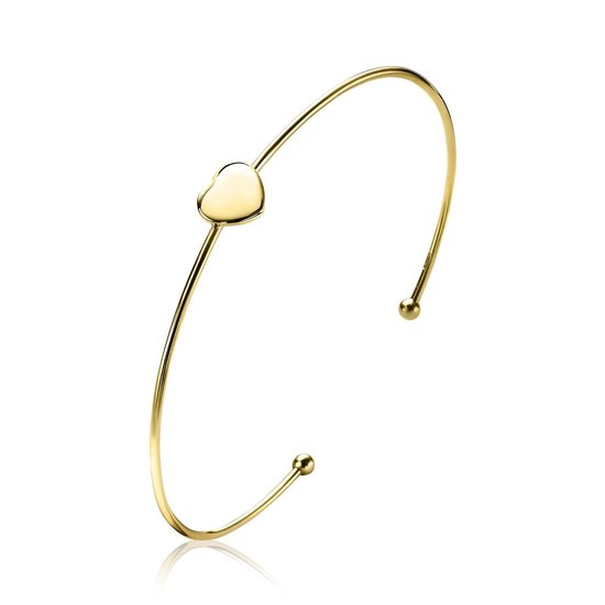 ZINZI zilveren klem armband geel verguld hart ZIA1431G | bol.com