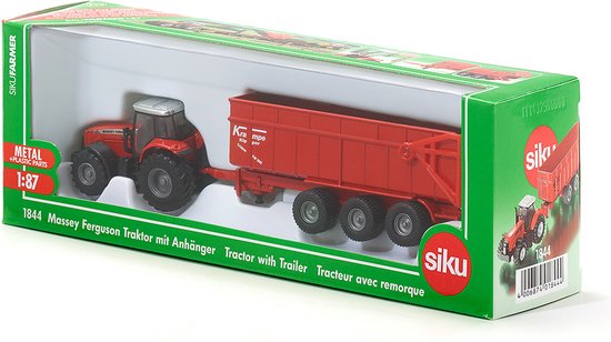 SIKU 1844 Massey Ferguson met Aanhangwagen | bol
