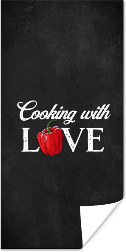 Poster Koken - Liefde - Paprika - Cooking with love - Keuken - Spreuken ...