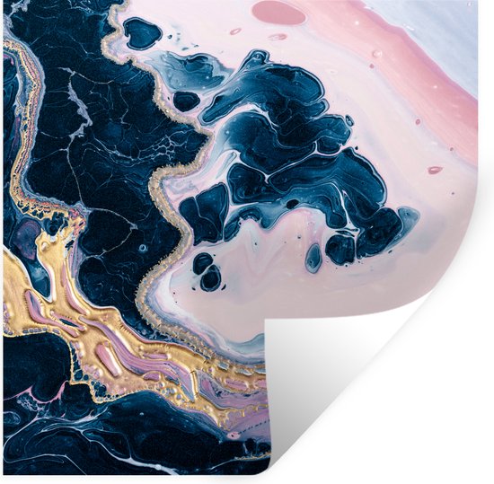 Muurstickers - Sticker Folie - Marmer - Goud - Bellen - 120x120 cm ...