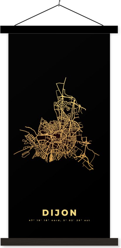Posterhanger incl. Poster - Schoolplaat - Plattegrond - Kaart – Dijon ...