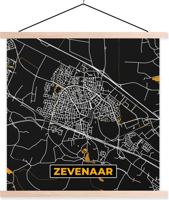 Posterhanger incl. Poster - Schoolplaat - Zevenaar - Goud - Stadskaart ...