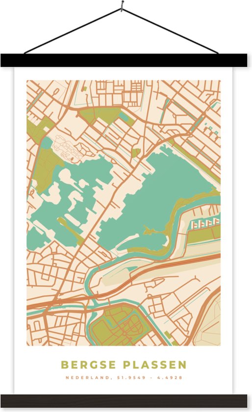 Posterhanger incl. Poster - Schoolplaat - Bergse Plassen - Kaart ...