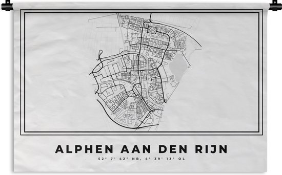 Wandkleed - Wanddoek - Plattegrond – Alphen aan den Rijn – Zwart Wit ...