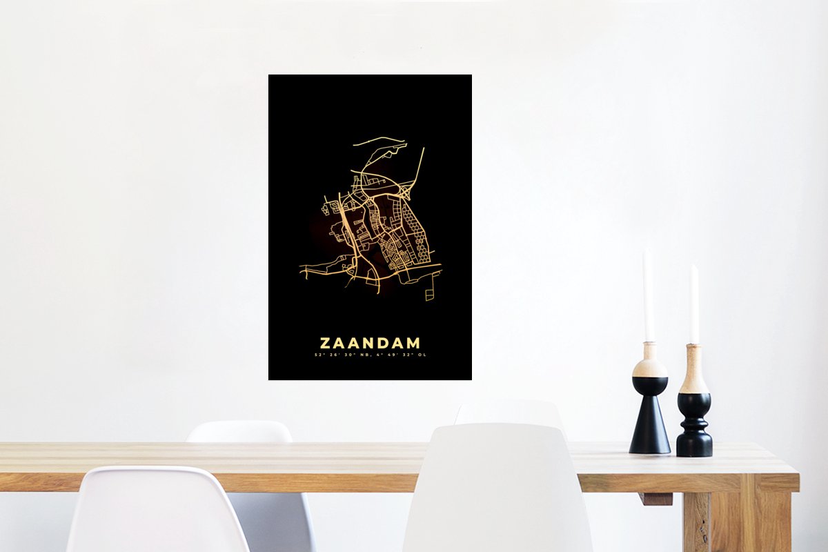 Poster Zaandam - Stadskaart - Plattegrond - Kaart - 60x90 cm | bol.com
