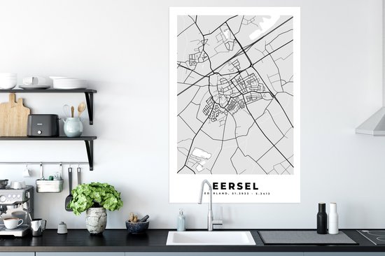 Poster Kaart - Nederland- Stadskaart - Eersel - Plattegrond - 80x120 cm ...