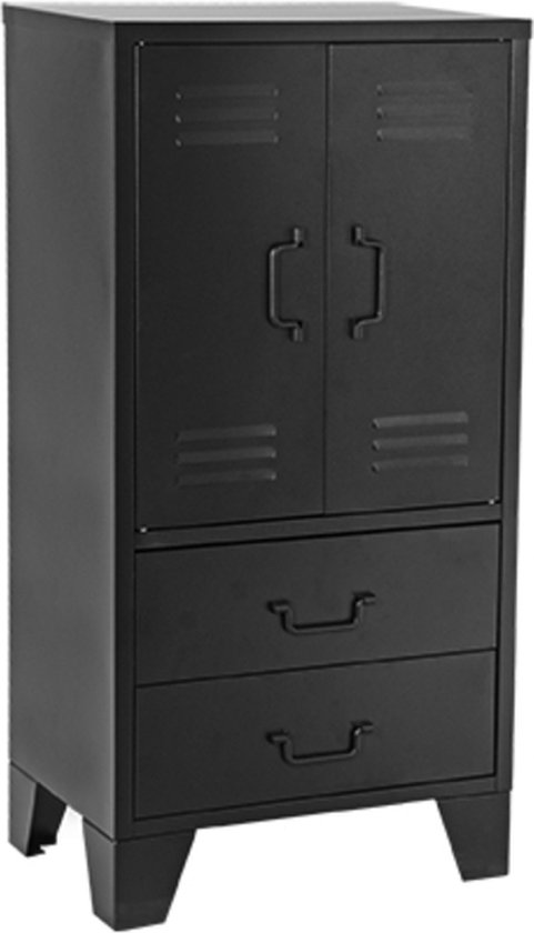 LABEL51 Fence Bergkast - Zwart - Metaal - 2-Deurs laag | bol