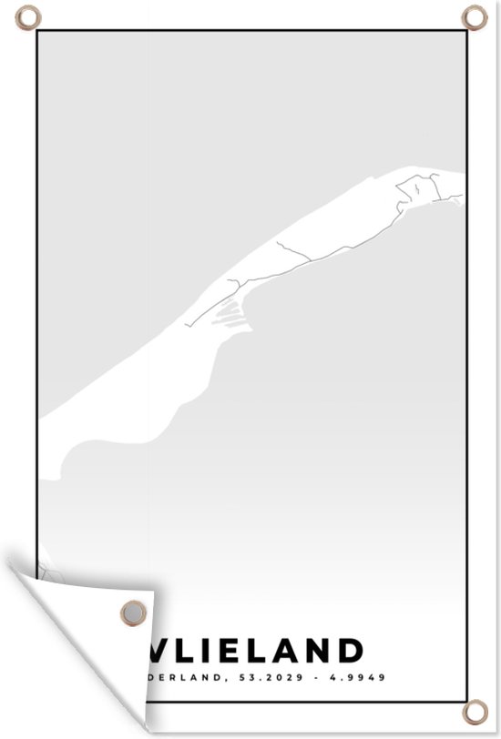 Tuinposter - Tuindoek - Tuinposters buiten - Eiland - Kaart - Vlieland ...