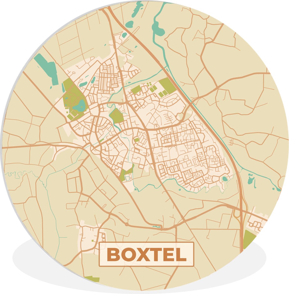 Wall Circle - Wall Circle Indoor - Boxtel - Map - Map - City Map - ⌀ 90 cm -... | bol.com