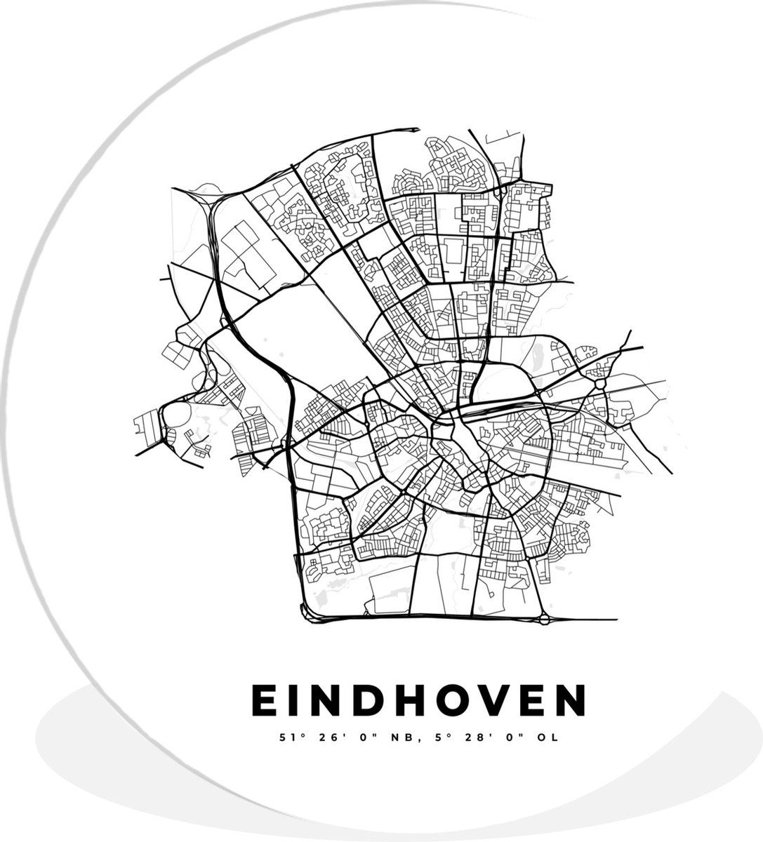 Wall Circle - Wall Circle Indoor - Pays- Nederland - Eindhoven - City Map - Map -... | bol.com