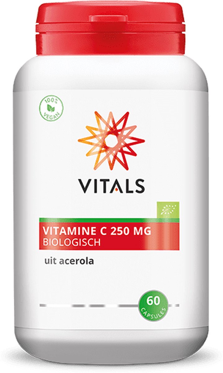 Vitals - Vitamine C - Biologisch - 60 Capsules - 250mg - 250 mg per ...
