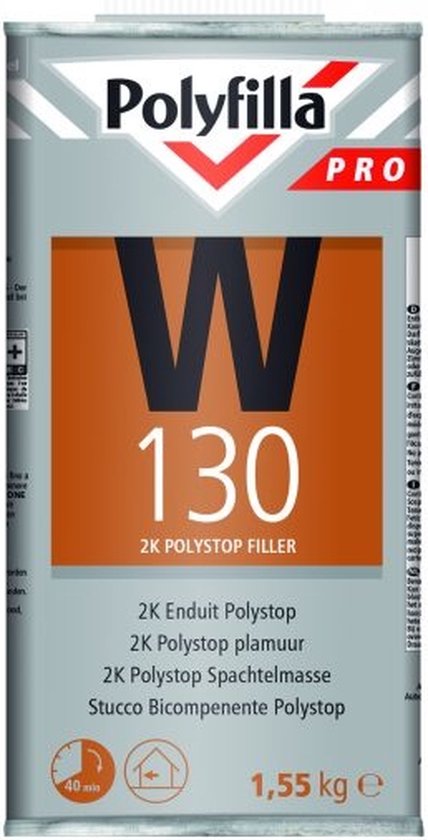 Polyfilla Pro W130 2k Polystop Plamuur Blik 1,55kg | bol