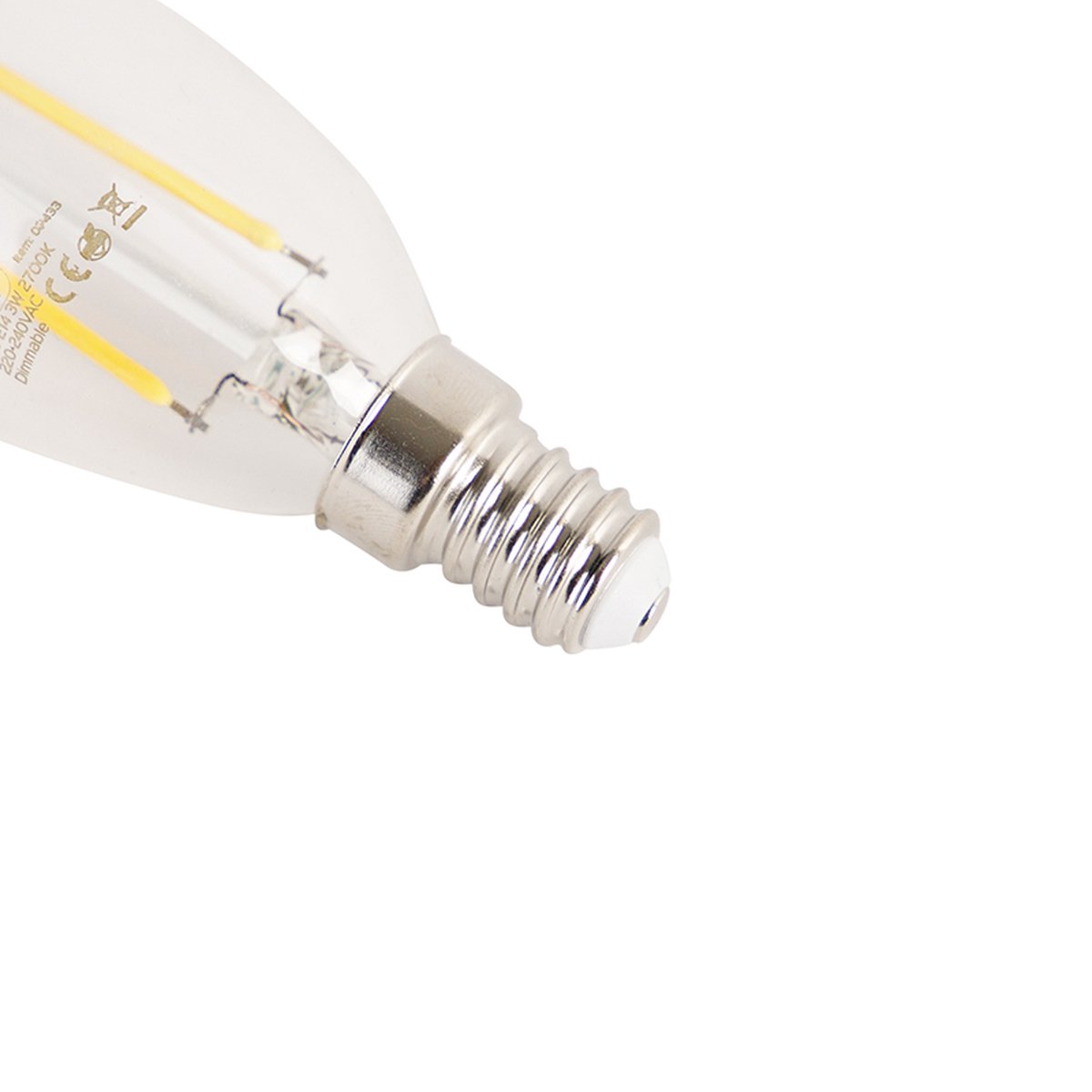 LUEDD E14 dimbare LED filament kaarslamp 3W 250 lm 2700K | bol.com