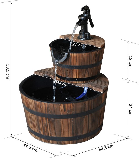 Outsunny Tuinfontein cascadefontein binnenfontein fontein waterornament ...