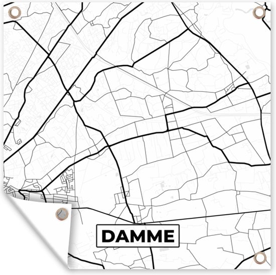 Tuin poster België – Damme – Stadskaart – Kaart – Zwart Wit ...