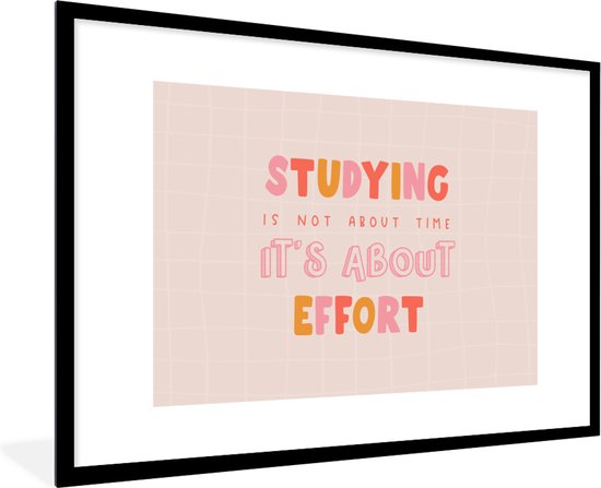 Fotolijst incl. Poster - Studeren - Quote - Motivatie - 90x60 cm ...