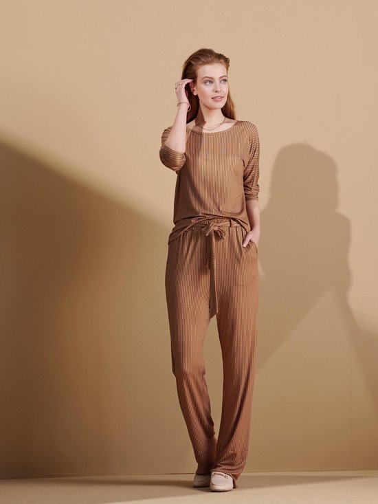ESSENZA Donna Hannah Top 3/4 Mouw Cashew - M | bol