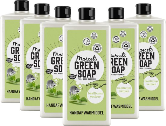 Marcel's Green Soap Afwasmiddel Basilicum & Vertivert gras - 6 x 500 ml ...
