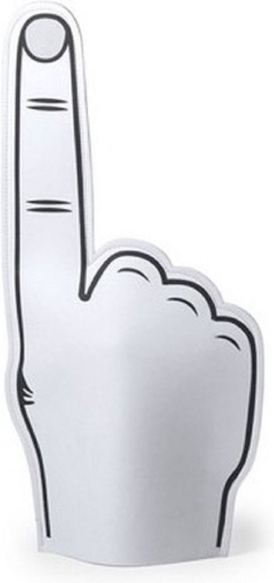 Set van 2x stuks foam hand vinger wit 25 x 50 cm - Fan/supporters ...