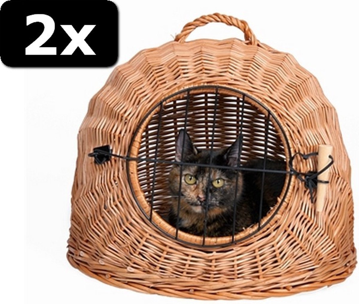 2x ROTAN KATTENMAND MET DEUR 50CM | bol.com