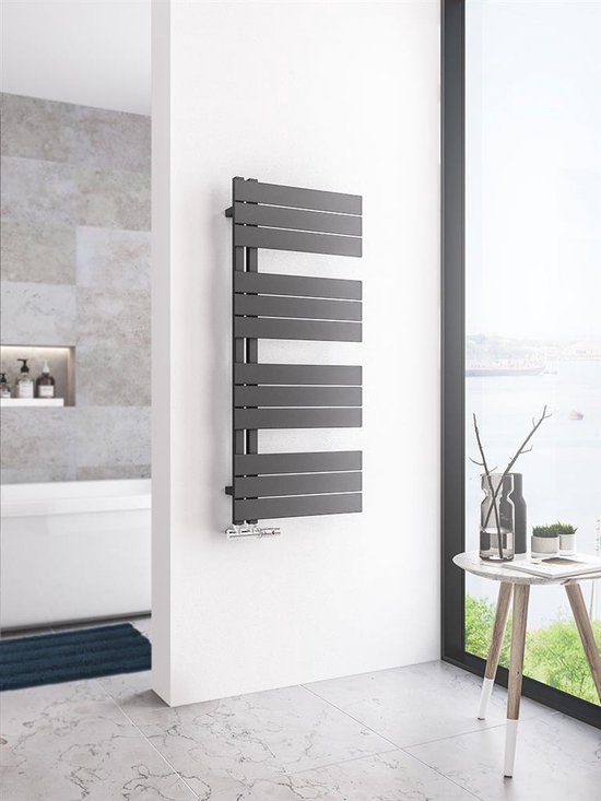 Eastbrook - Helmsley Design Handdoek Radiator Mat Antraciet 115x50cm ...