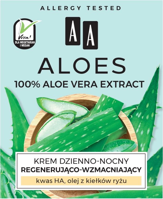 Aa - Aloe Vera 100% Aloe Extract Day-Night Regenerating And Strengthening Cream 50Ml | bol