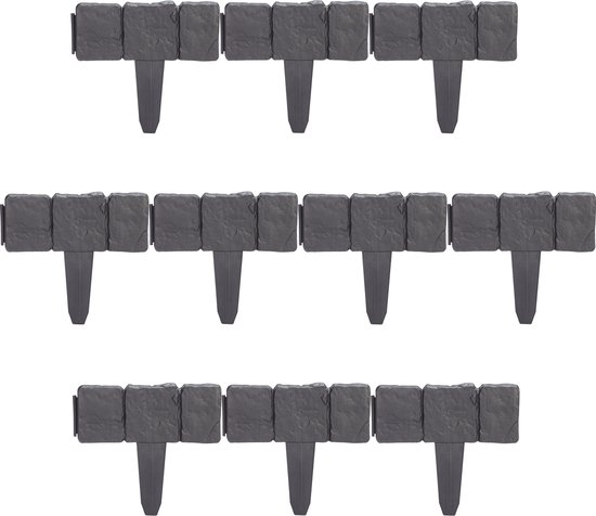 borderrand set van 10 - steen look - elk 10 x 25 cm - kunststof | bol