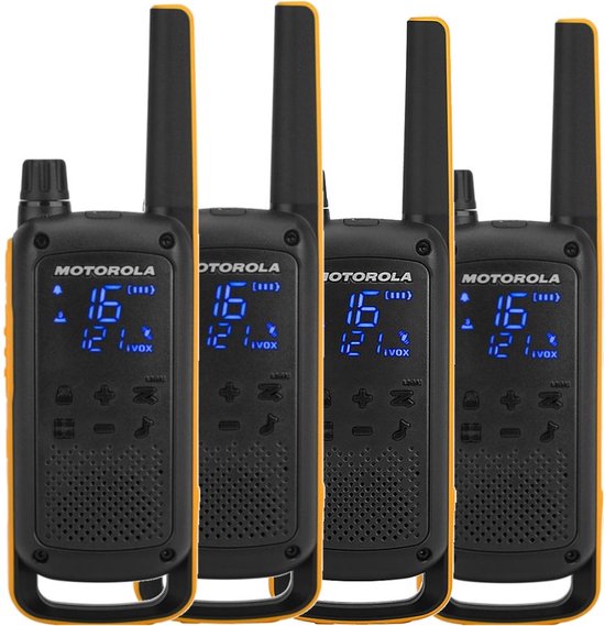 Motorola T82 Extreme Quad Pack - 10 km bereik - Zwart Geel | bol