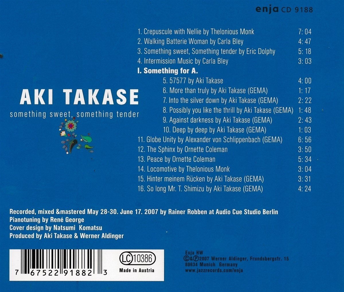 Something Tender Something Sweet, Aki Takase | CD (album) | Muziek ...