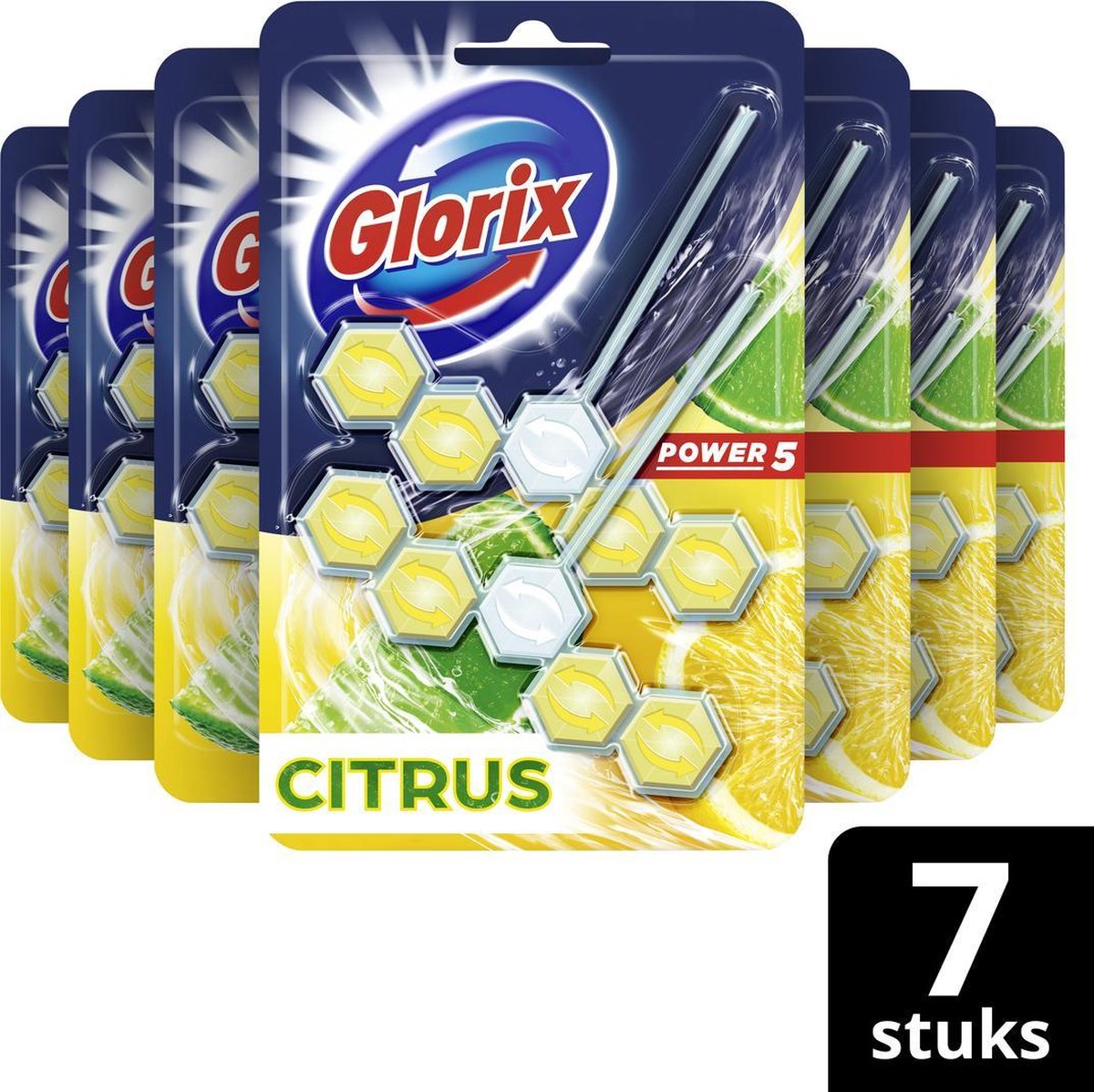 Glorix Power 5 WC Blokjes - Citroen - 7 x 2 stuks - Voordeelverpakking ...