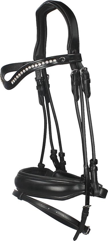 Dyon Dressuur Rondgenaaid Hoofdstel Brede Matte Neusriem - maat Full ...