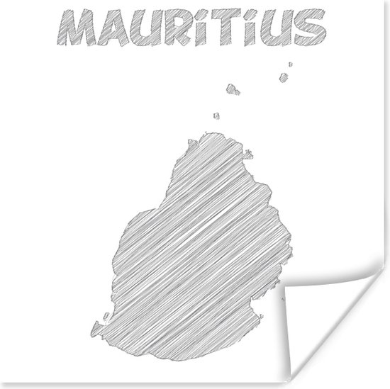 Une illustration de l'Ile Maurice sur fond blanc Poster 50x50 cm ...
