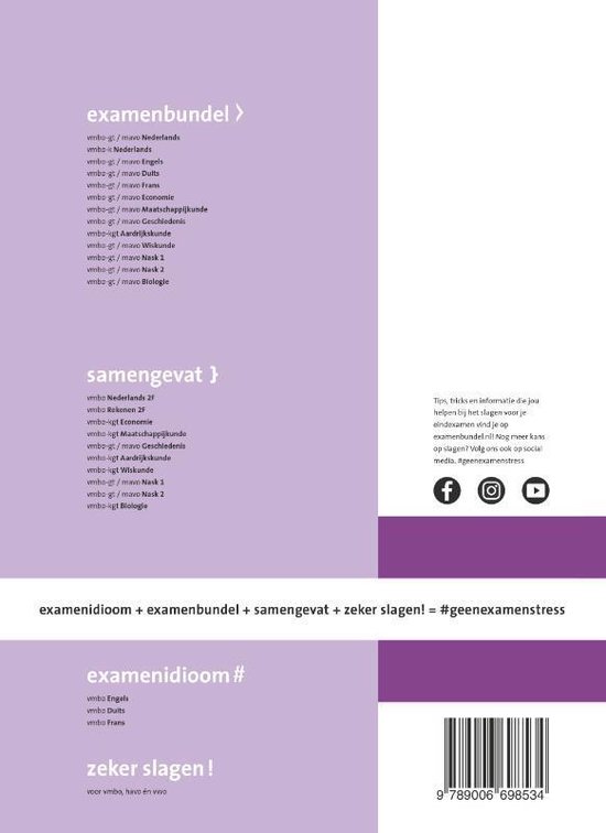 Examenbundel vmbo-k Nederlands 2021/2022 | 9789006698534 | Boeken | bol.com