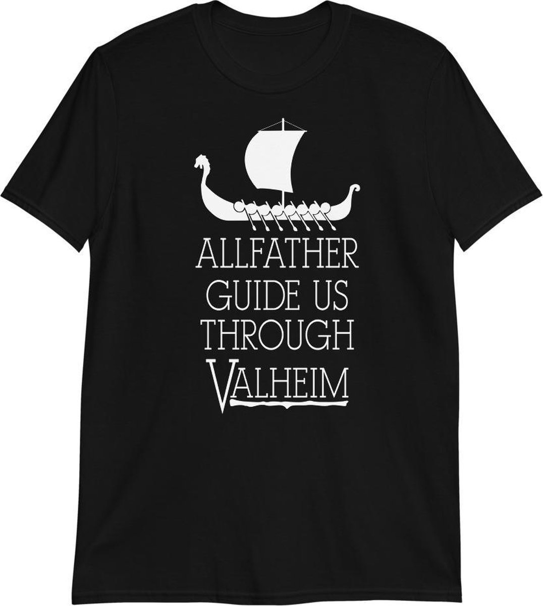 Valheim T-shirt - Allfather Guide Us Through Valheim - Zwart - Maat XL ...