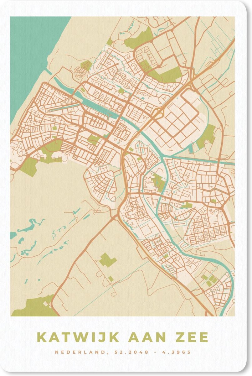 Plattegrond - Katwijk aan Zee - Vintage - Stadskaart | bol.com