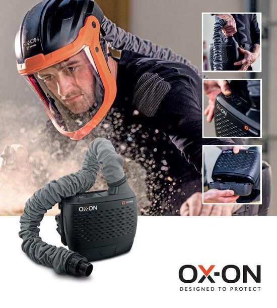OX-ON TECMEN Powered Air Kit Comfort + TECMEN Gelaatscherm G10 f/ PAPR ...