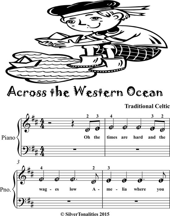 Across the Western Ocean Beginner Piano Sheet Music (ebook ...