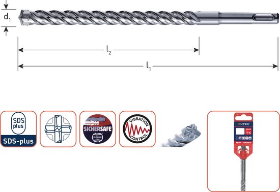 Hamerboor sds plus 4-snijder 22x250mm | bol