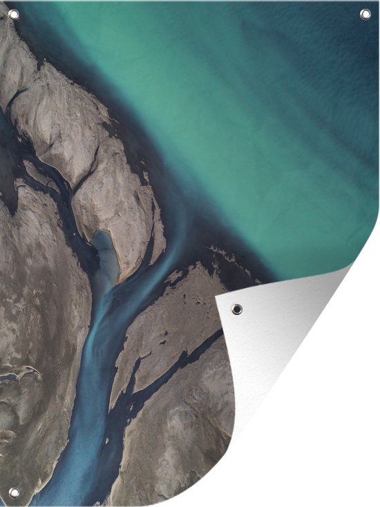 Affiche de jardin d'écoulement glaciaire dans le lac islandais toile en ...