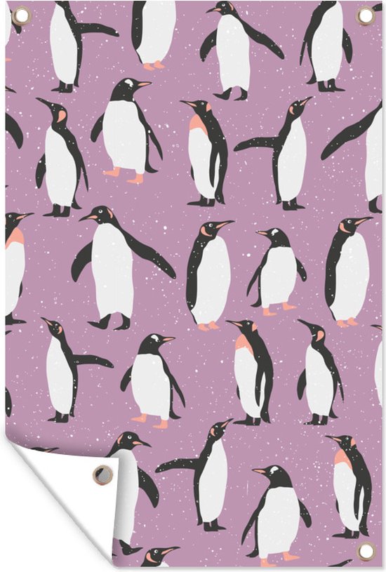 Décoration de jardin Pingouin - Motif - Violet - 40x60 cm - Affiche de ...