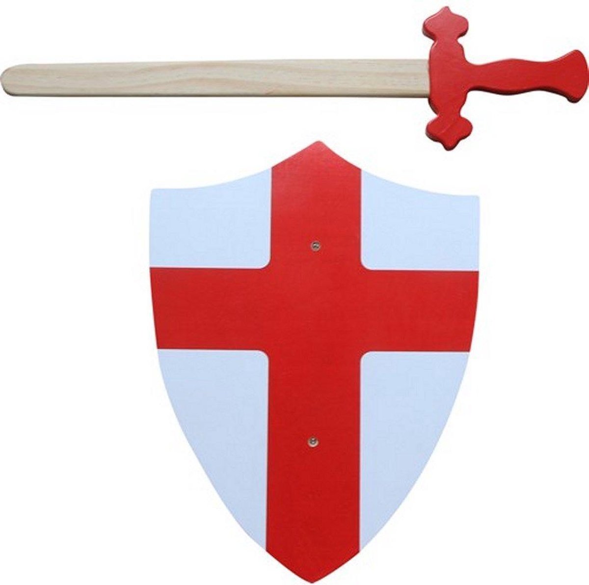 Zwaard & schild - Rood - Hout - 50cm | bol.com