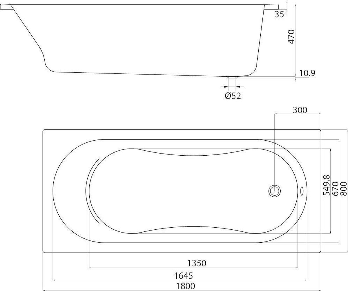 Ligbad Sealskin Get Wet Optimo Douchebad 180x80x47 Wit | bol.com