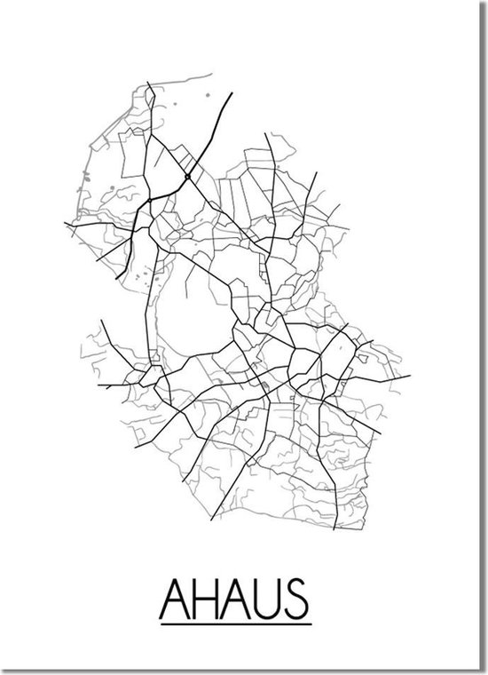 Ahaus Plattegrond poster A3 poster (29,7 x 42 cm) - DesignClaud | bol.com