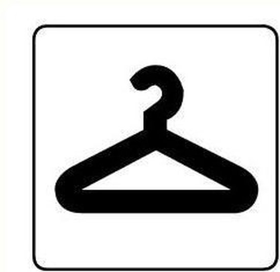 Kleedruimte sticker, wit zwart 100 x 100 mm | bol.com