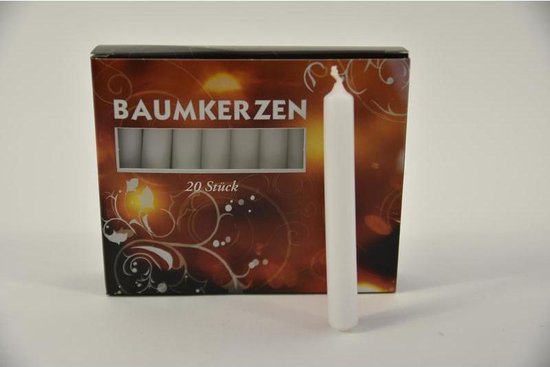 Kaarsen - Kerstboom Kaarsjes Wit Doosje á 20 Stuks | bol.com