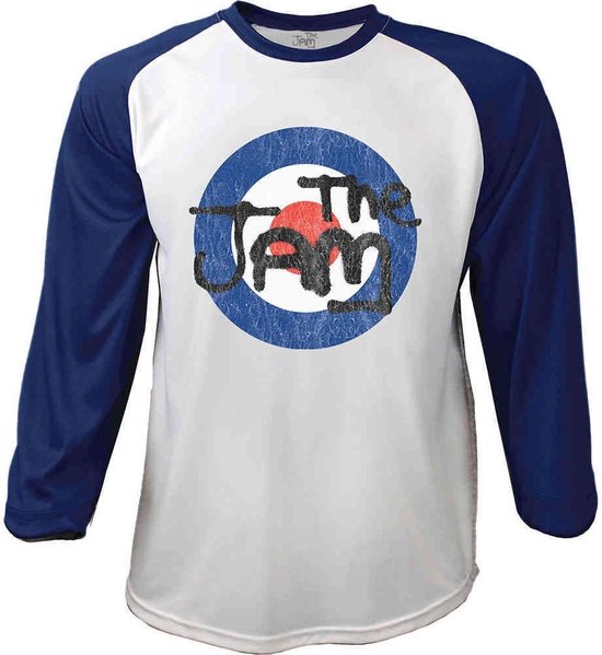 The Jam Raglan top -XL- Target Logo Distressed Wit/Blauw | bol.com