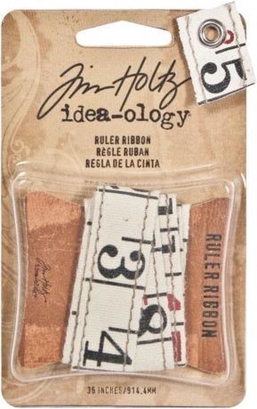 Tim Holtz Idea-Ology - Ruler ribbon 0,9m x 1,6cm | bol.com